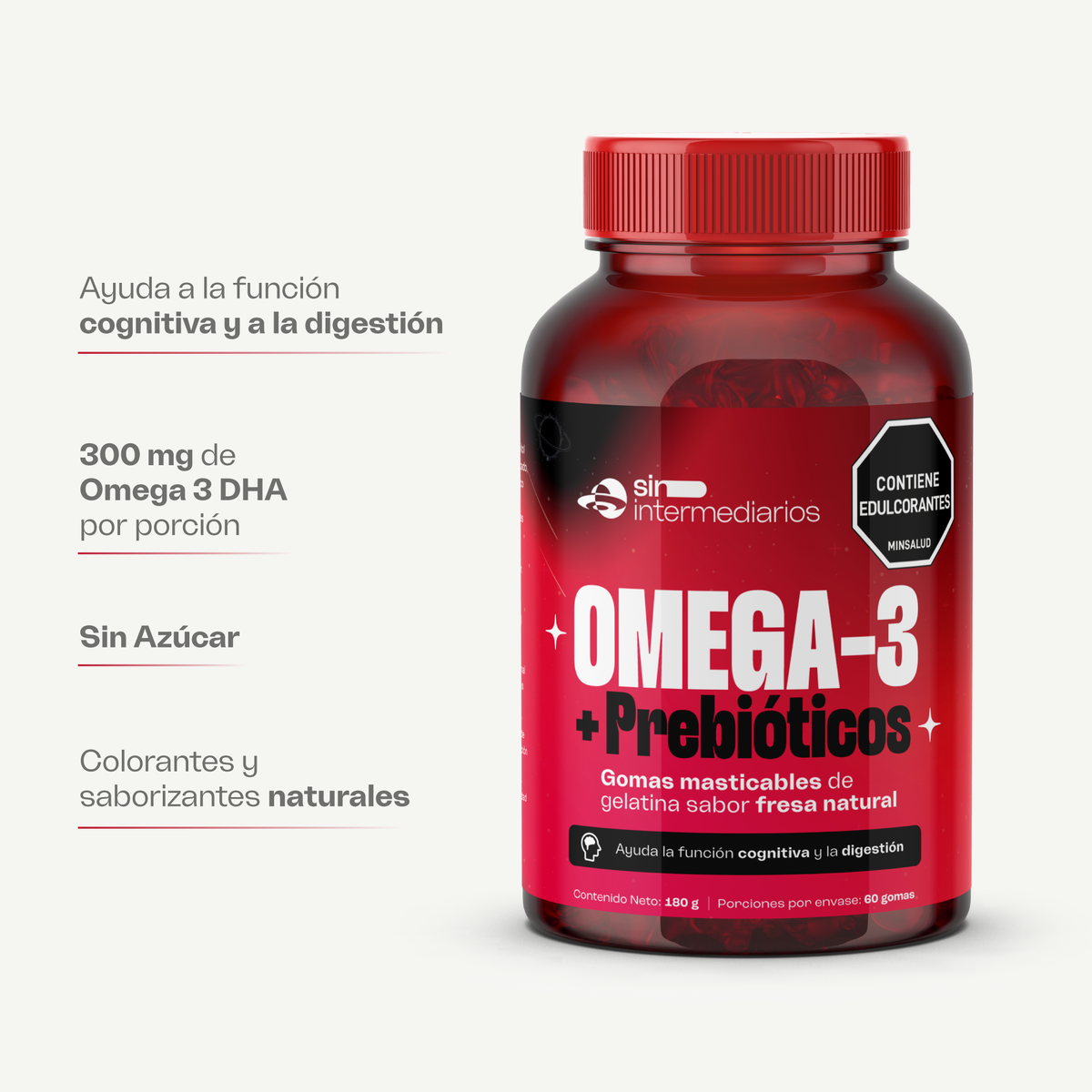 Gomas con Omega 3 DHA y Prebióticos
