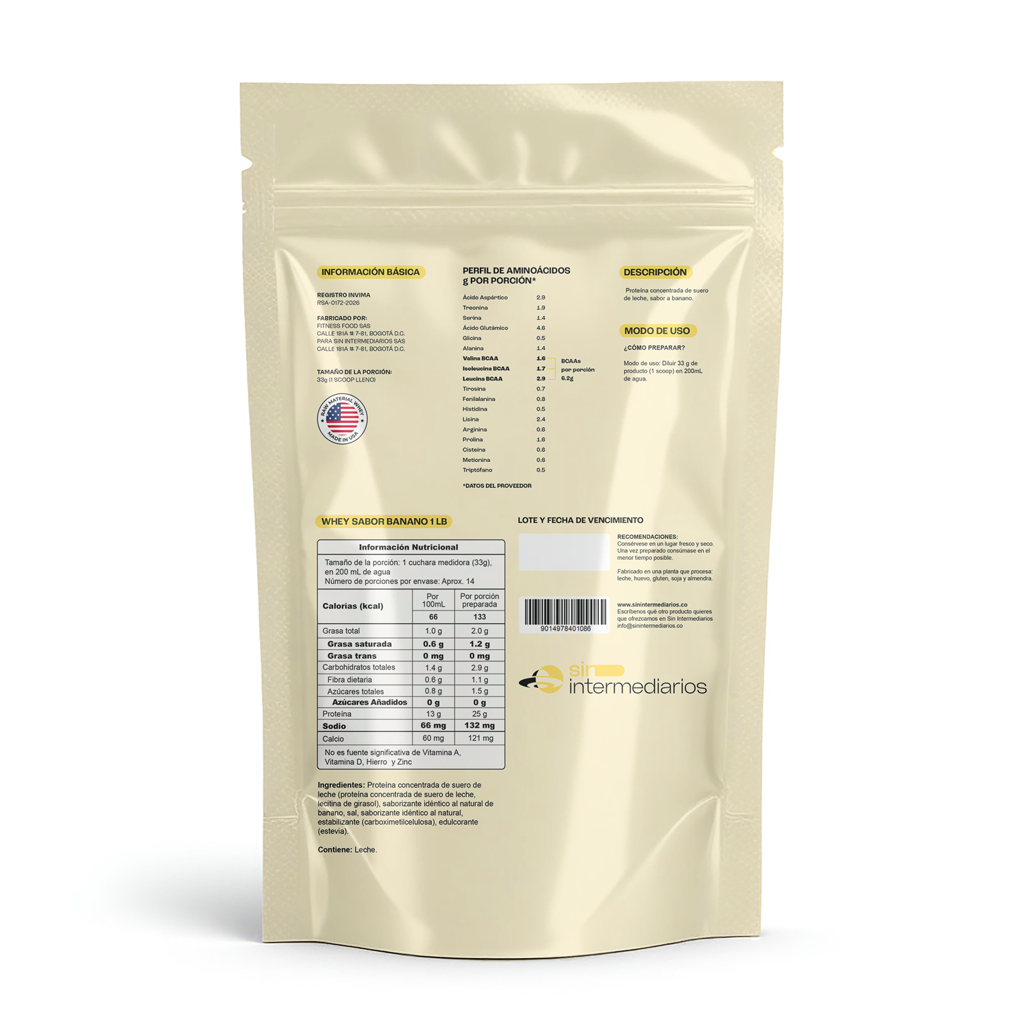Proteína Whey - Banano